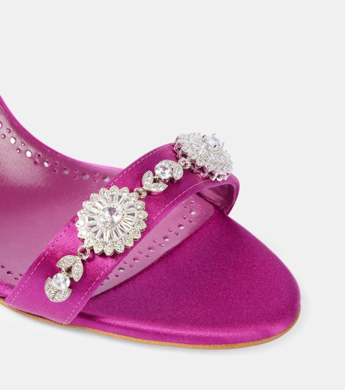 Manolo Blahnik Lamisan embellished satin slingback sandals Manolo Blahnik