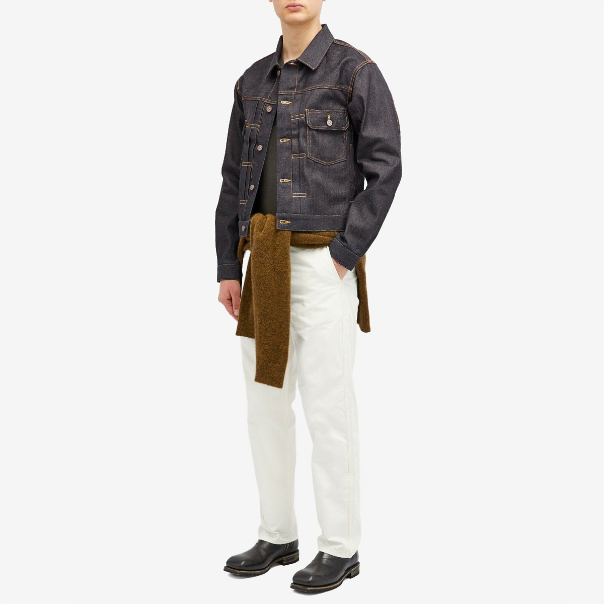 Visvim Men's 0 Unwashed Denim Jacket in Blue Visvim