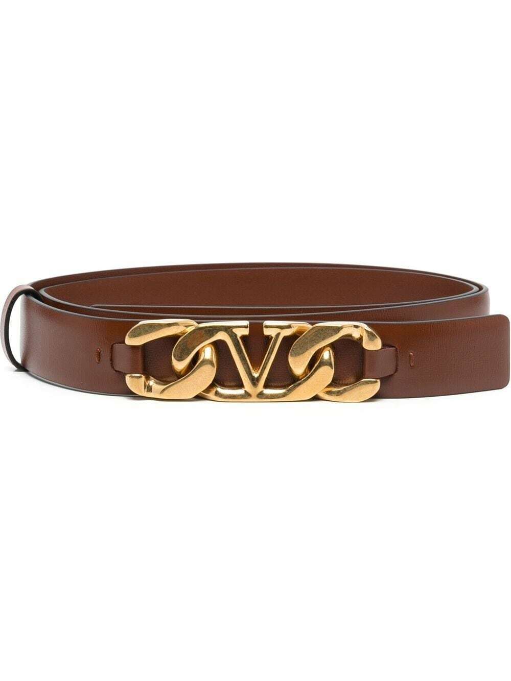VALENTINO GARAVANI - Vlogo Chain Leather Belt Valentino Garavani