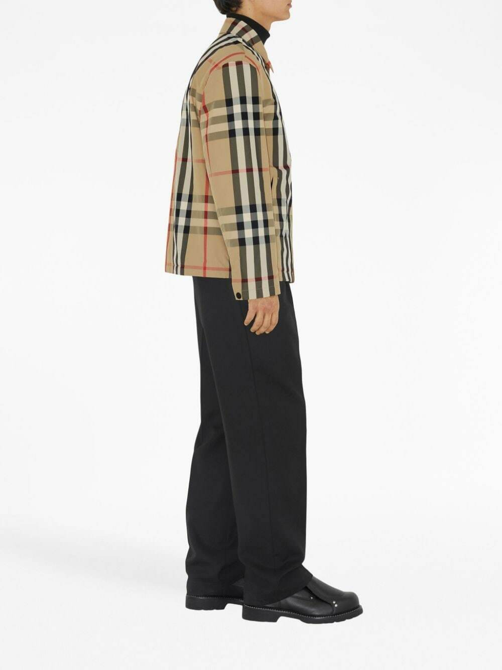 BURBERRY - Check Motif Shirt Jacket Burberry