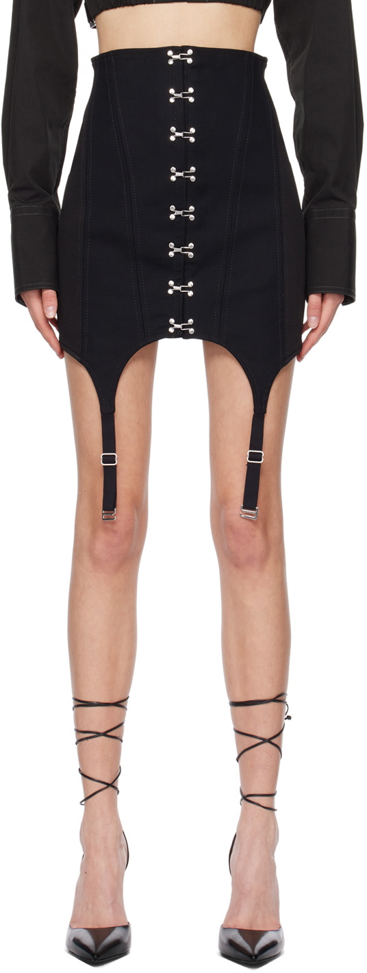 Dion Lee Black Corset Garter Miniskirt Dion Lee
