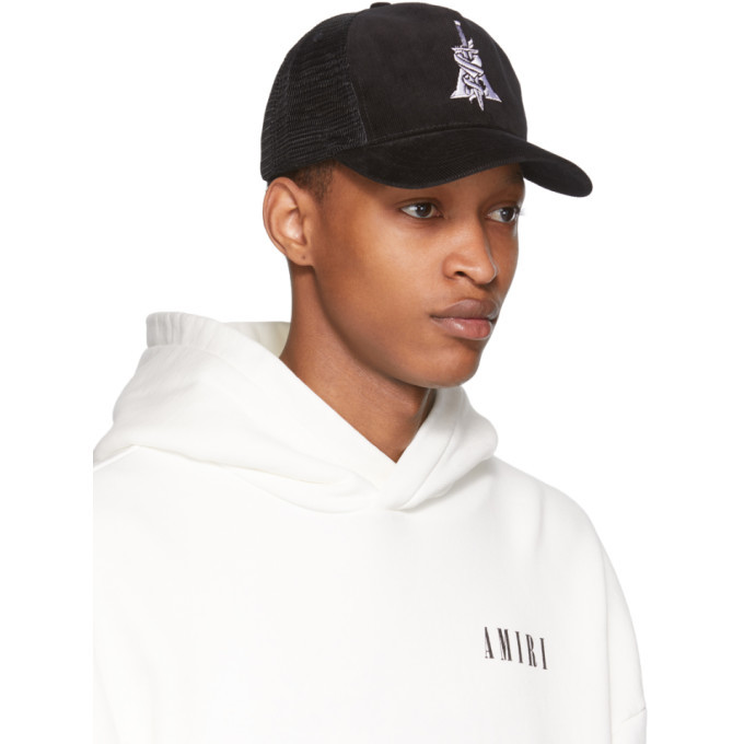 Amiri Black Corduroy Dagger Cap Amiri
