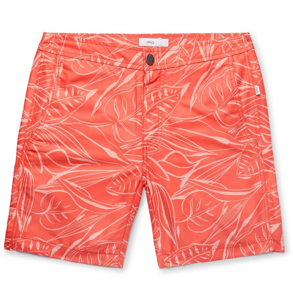 Onia - Calder Long-Length Printed Swim Shorts - Men - Coral Onia