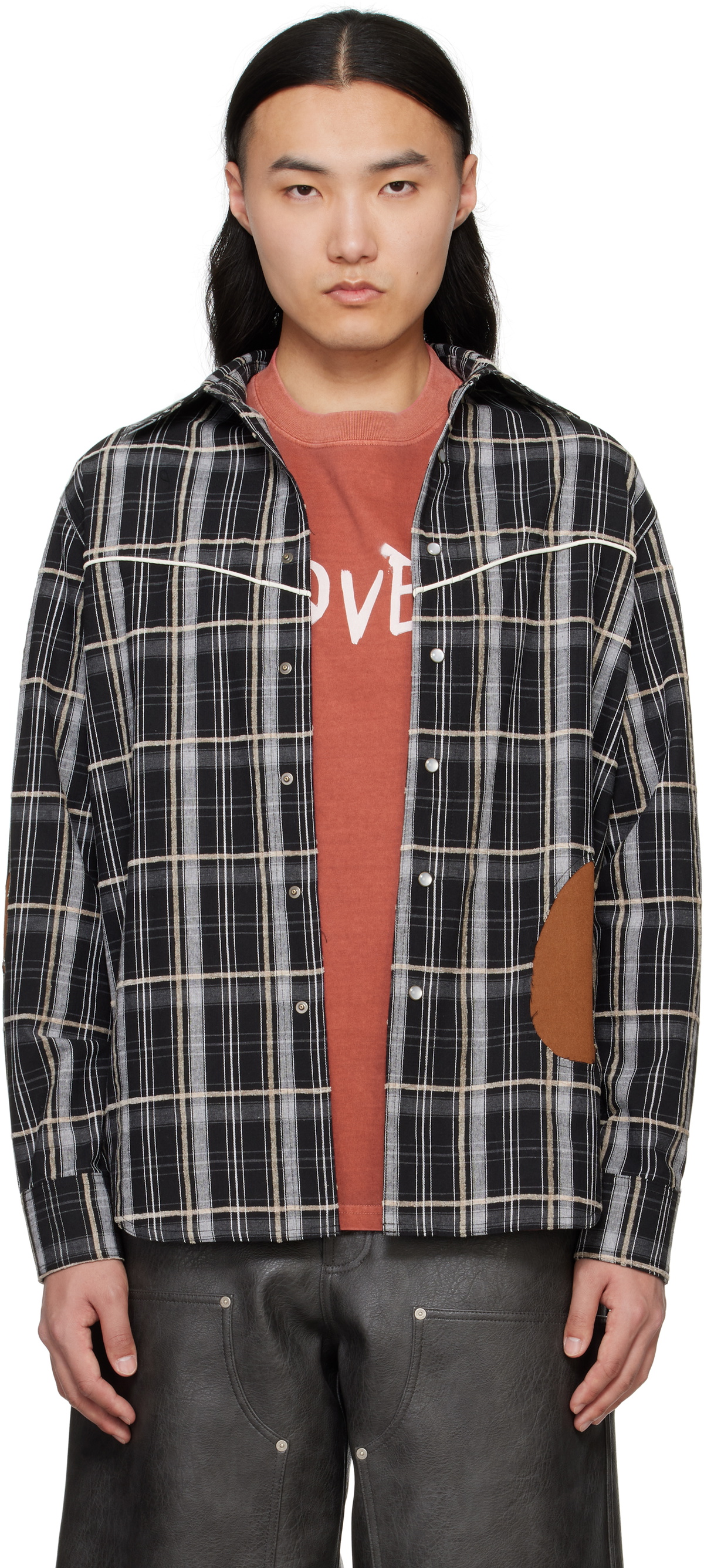 Andersson Bell Black Noah Patch Check Shirt Andersson Bell