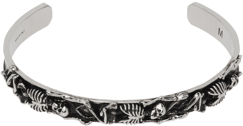 Alexander McQueen Silver Dancing Skeleton Cuff Alexander McQueen