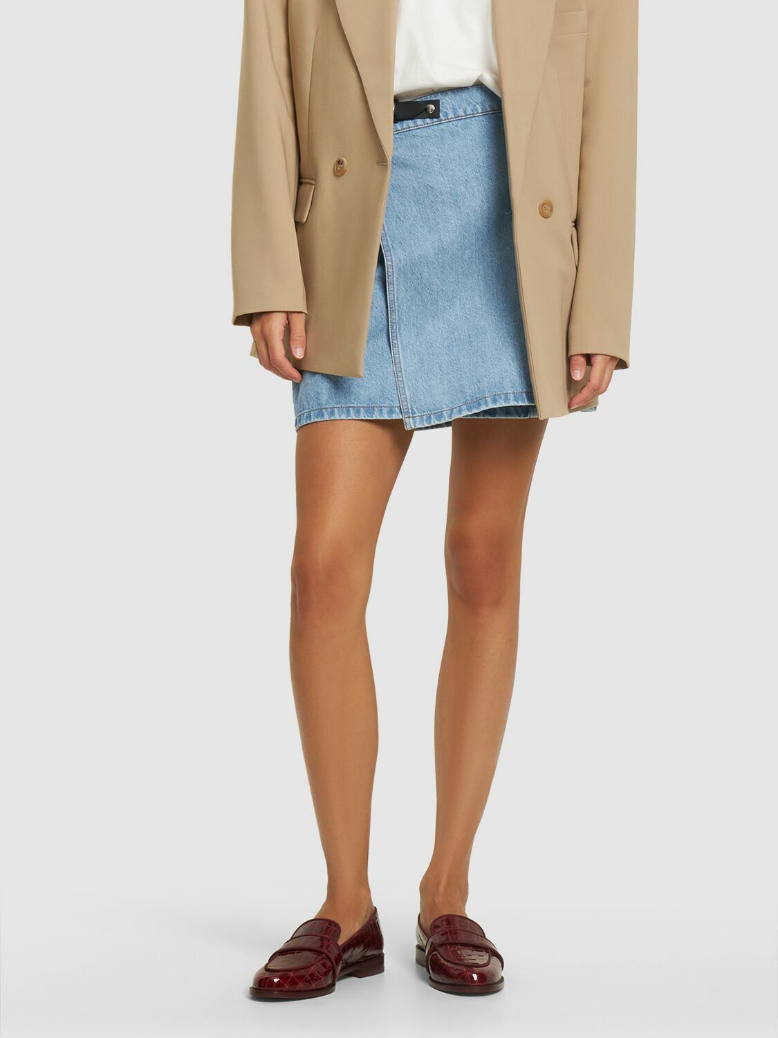 AQUAZZURA 10mm Martin Croc Embossed Leather Loafer Aquazzura