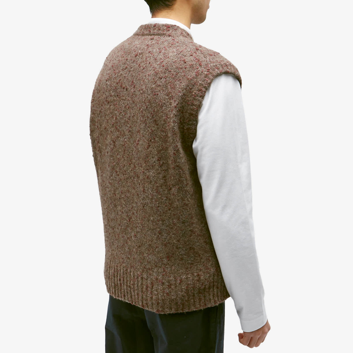 Norse Projects Mens Manfred Alpaca Merino Vest In Burgundy Norse Projects