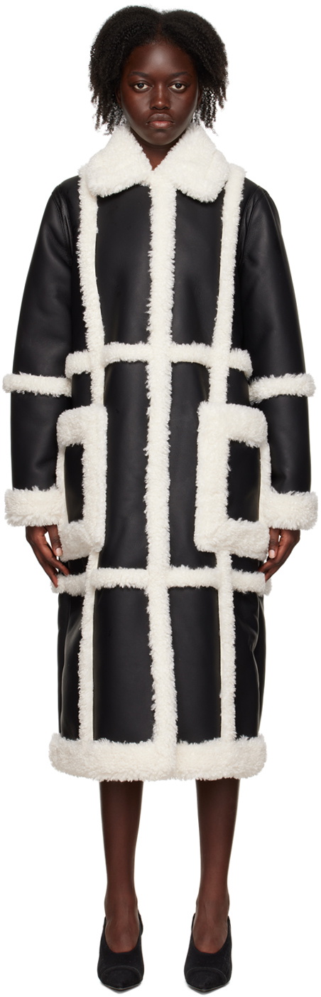 Stand Studio Black Patrice Faux-Leather Coat Stand Studio