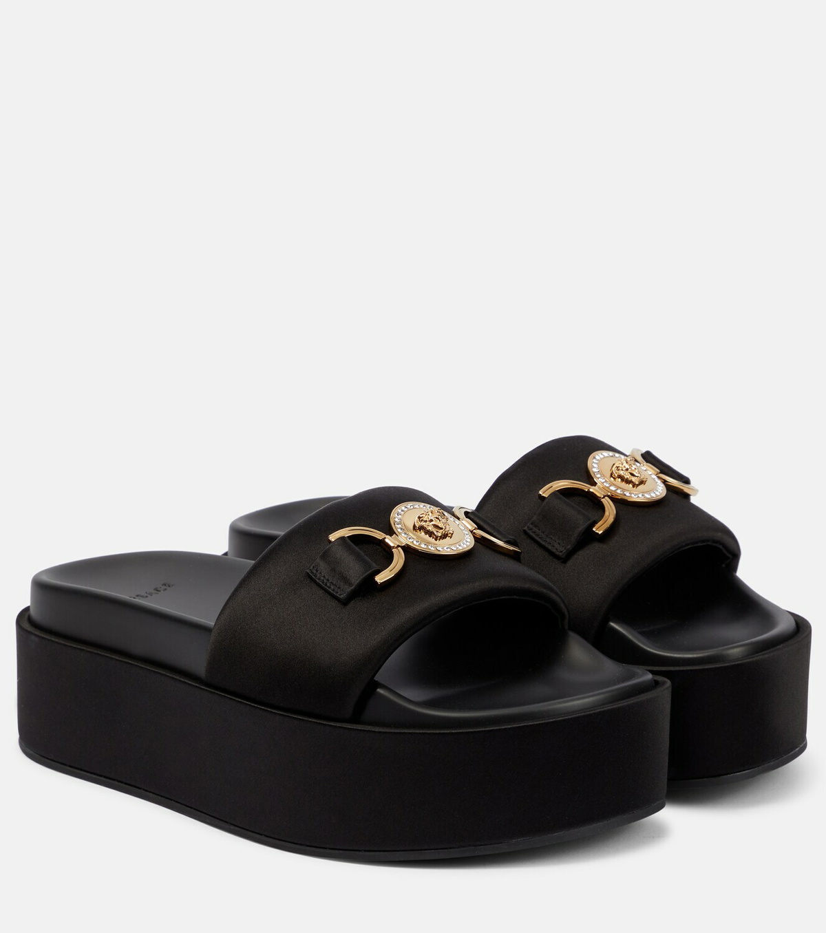 Versace - Medusa Biggie satin platform slides Versace