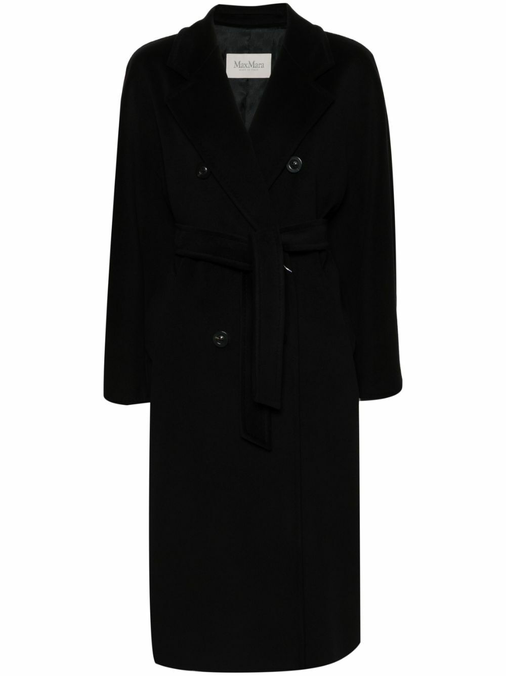 Max Mara Black Double-Breasted Virgin Wool Coat Max Mara