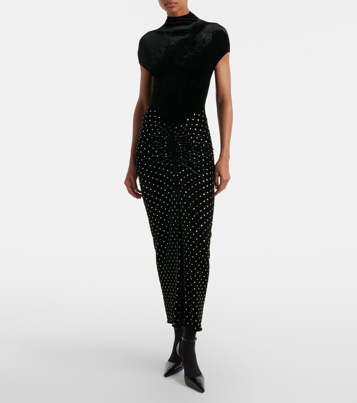 Alaïa Velvet and jersey cocktail dress ALAÏA