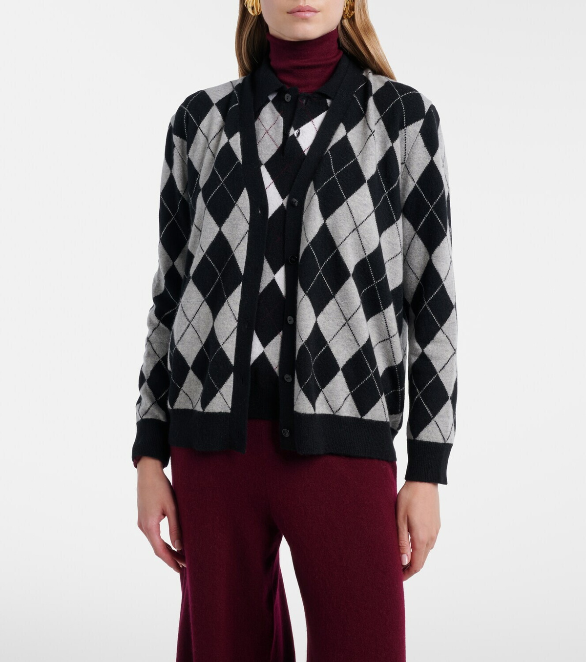 Lisa Yang Raelyn argyle cashmere cardigan Lisa Yang