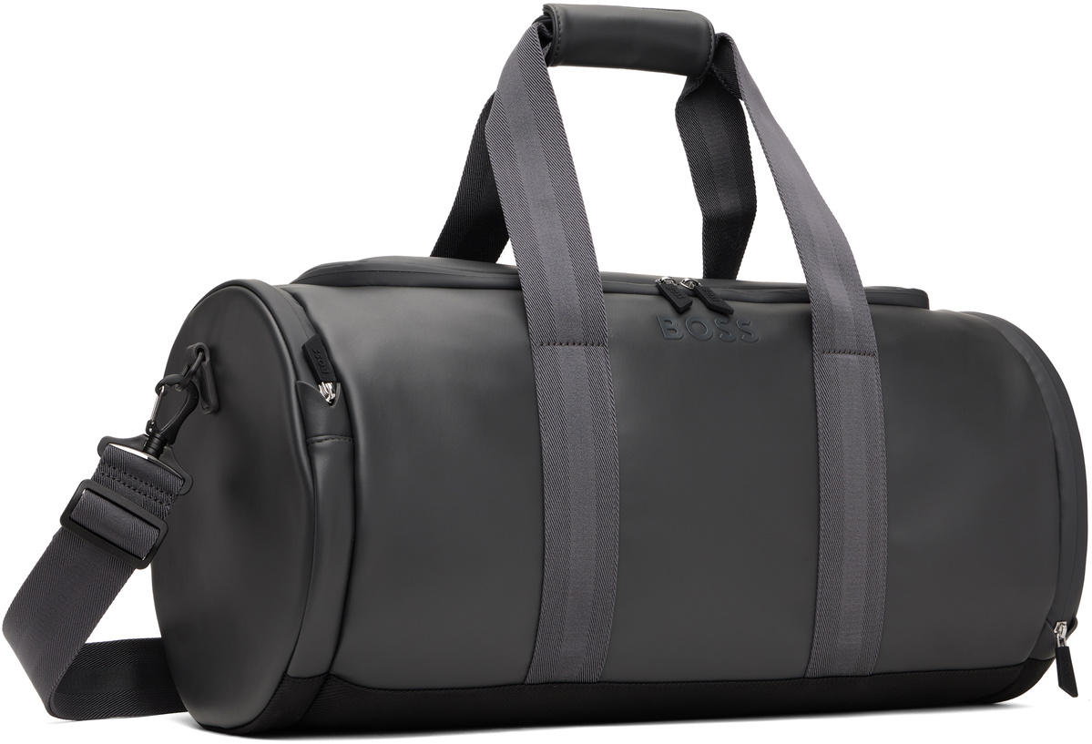 BOSS Gray Holdall Faux-Leather Duffle Bag BOSS