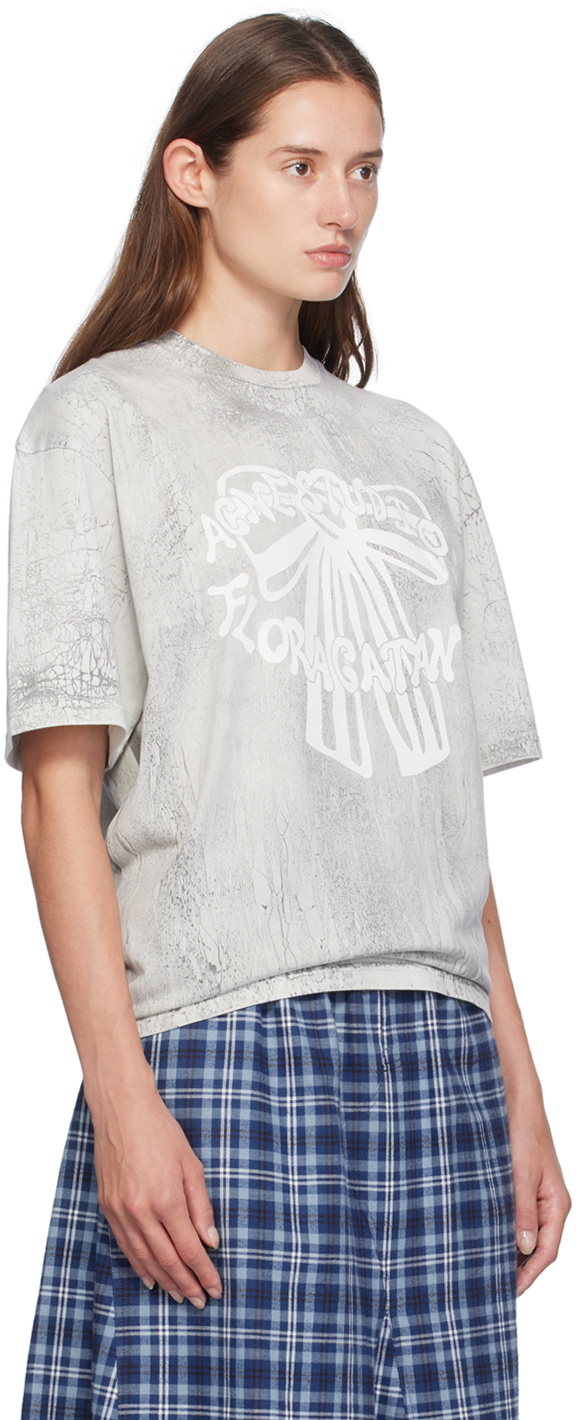 Acne Studios Gray Plaster Print T-Shirt Acne Studios
