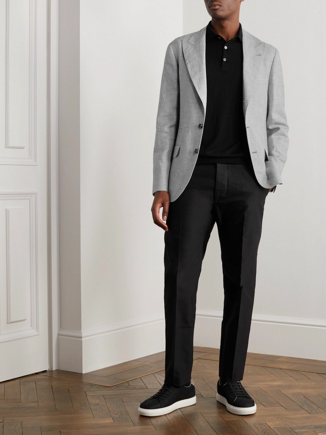 Brunello Cucinelli - Prince of Wales Checked Linen and Wool-Blend ...