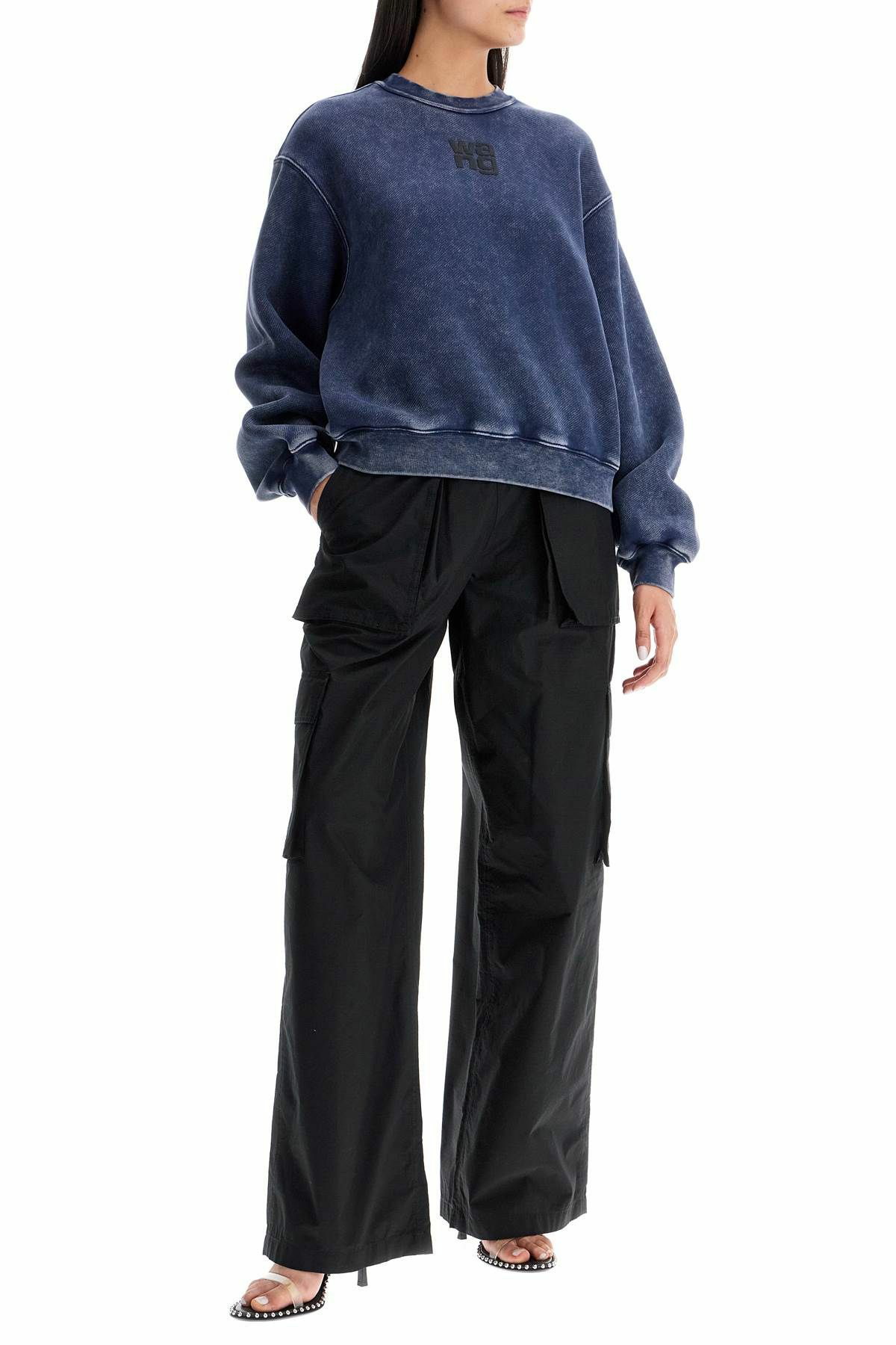 ALEXANDER WANG boxy crewneck sweat Blue Alexander Wang