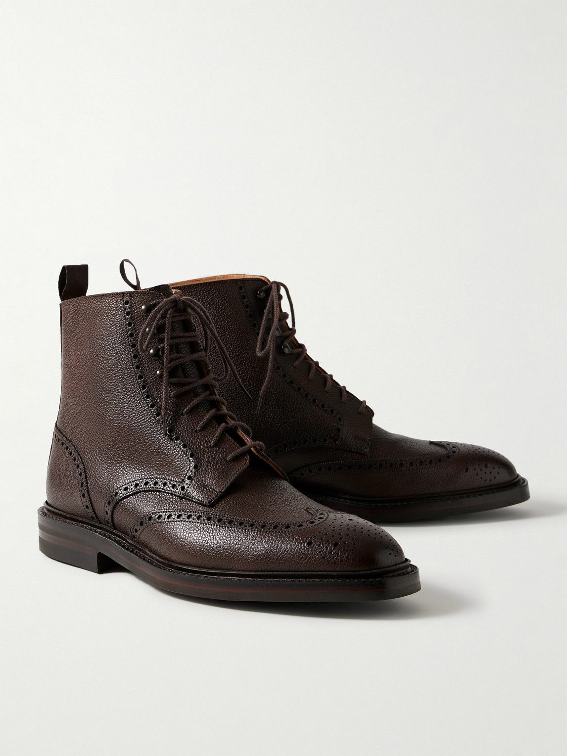 George Cleverley - Bryan Full-Grain Leather Brogue Boots - Brown George ...