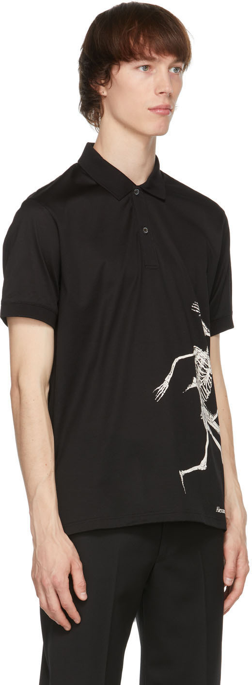 Alexander McQueen Black Skeleton Print Polo Alexander McQueen