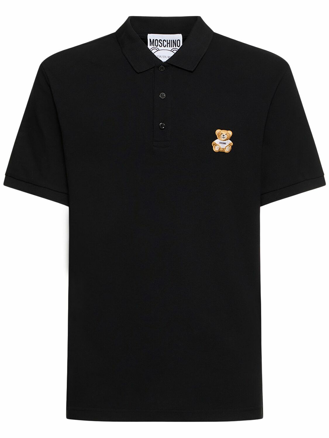 MOSCHINO - Teddy Embroidered Cotton Piquet Polo Moschino