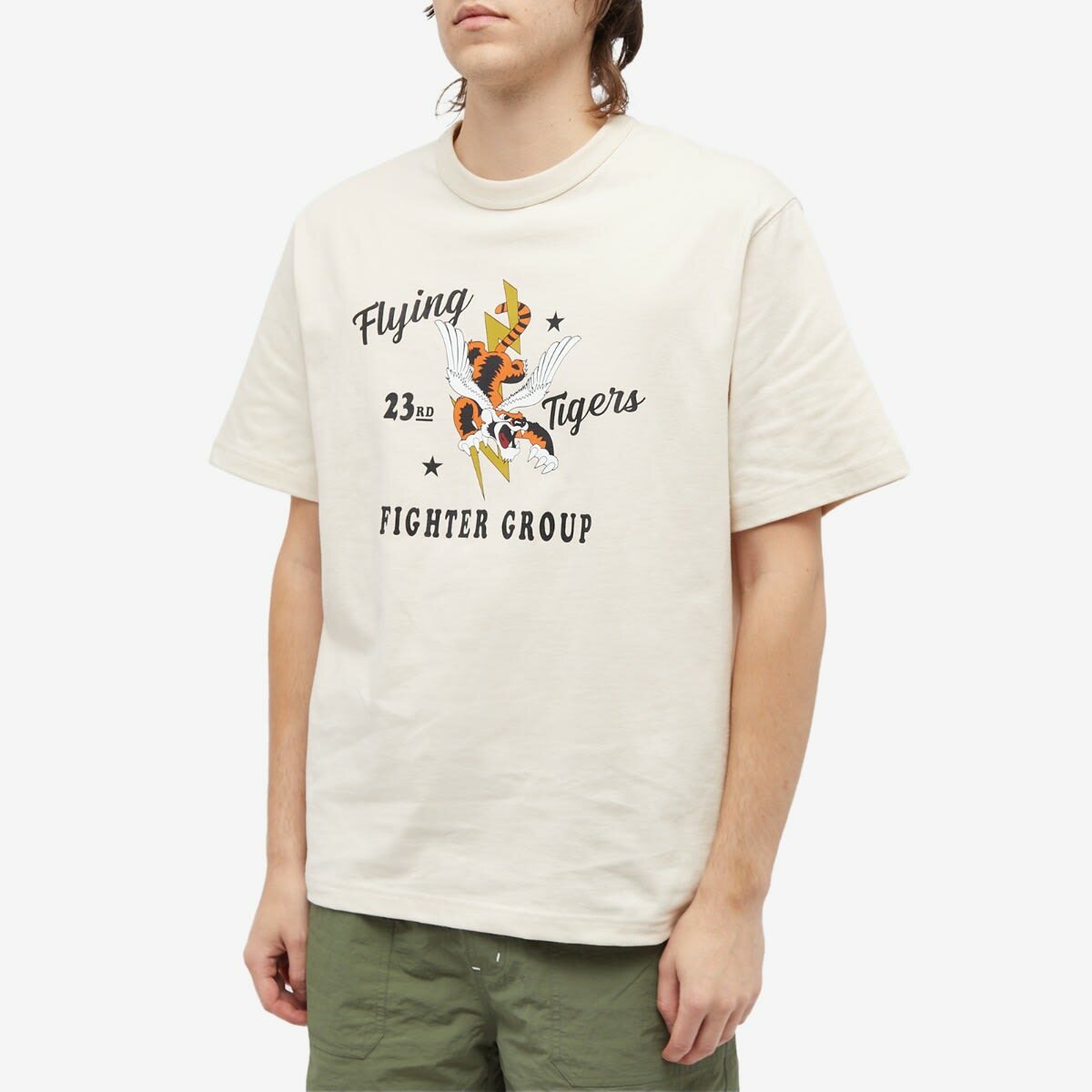 Uniform Bridge Men's Flying Tiger T-Shirt in Ivory Uniform Bridge