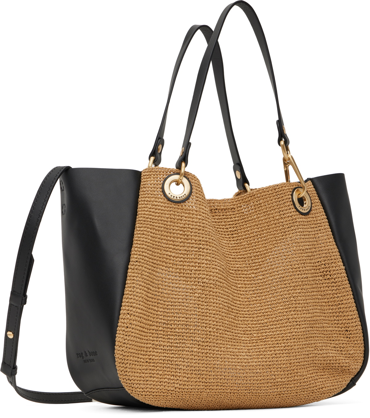 rag & bone Beige & Black Revival Summer City Tote Rag and Bone