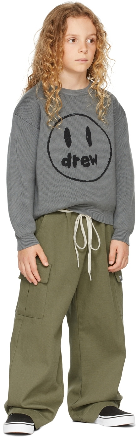 drew house SSENSE Exclusive Kids Gray Painted Mascot Sweater drew house