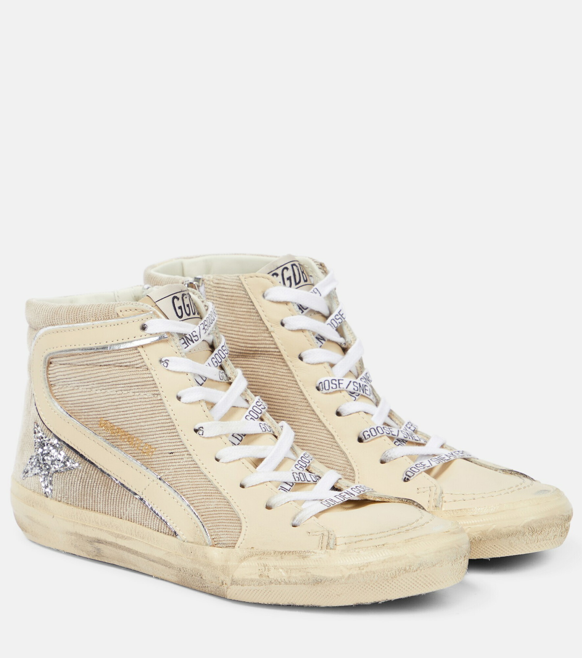Golden Goose - Slide leather and corduroy sneakers Golden Goose Deluxe ...