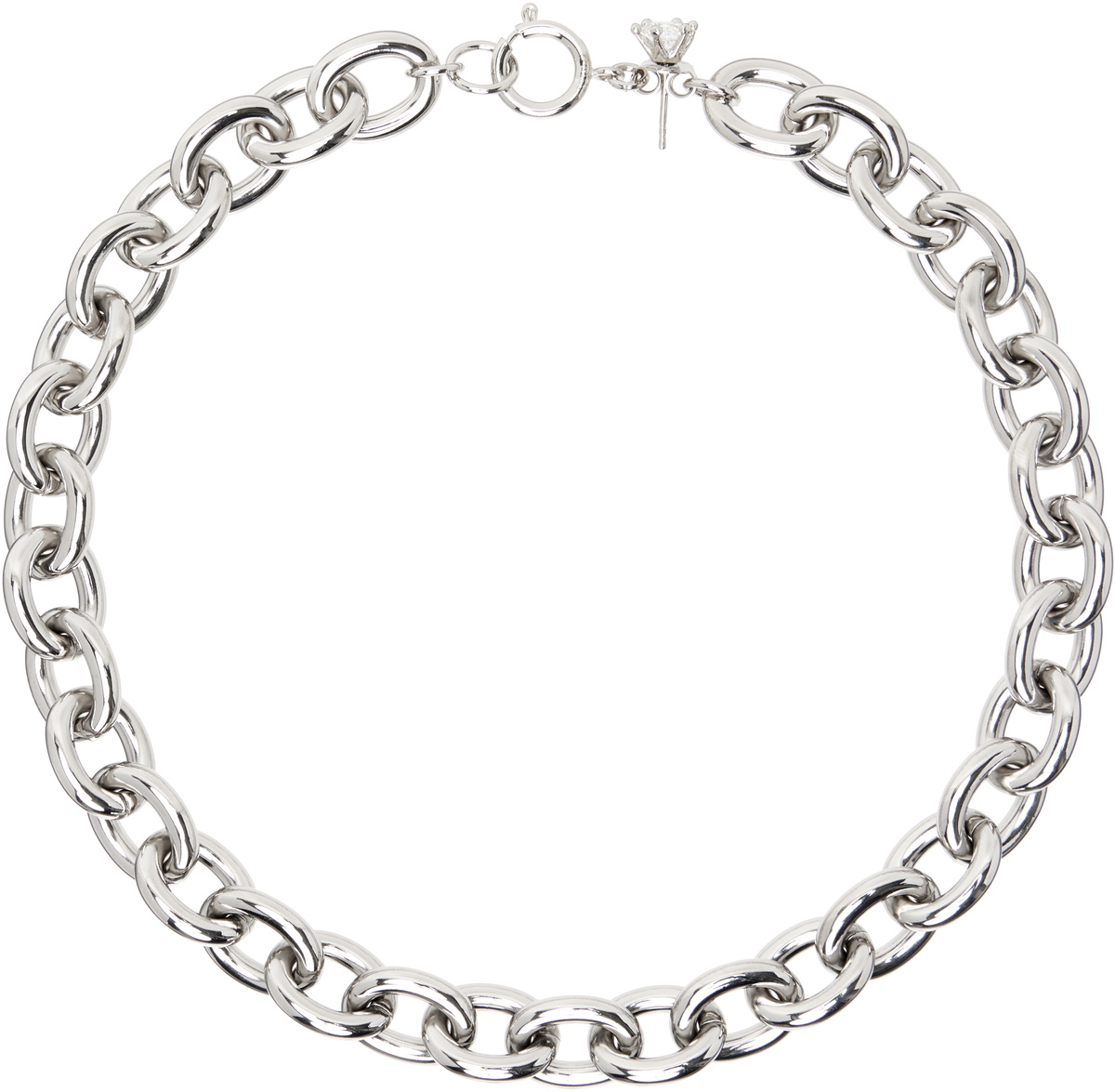 D'heygere Silver Solitaire Chain Necklace D'heygere