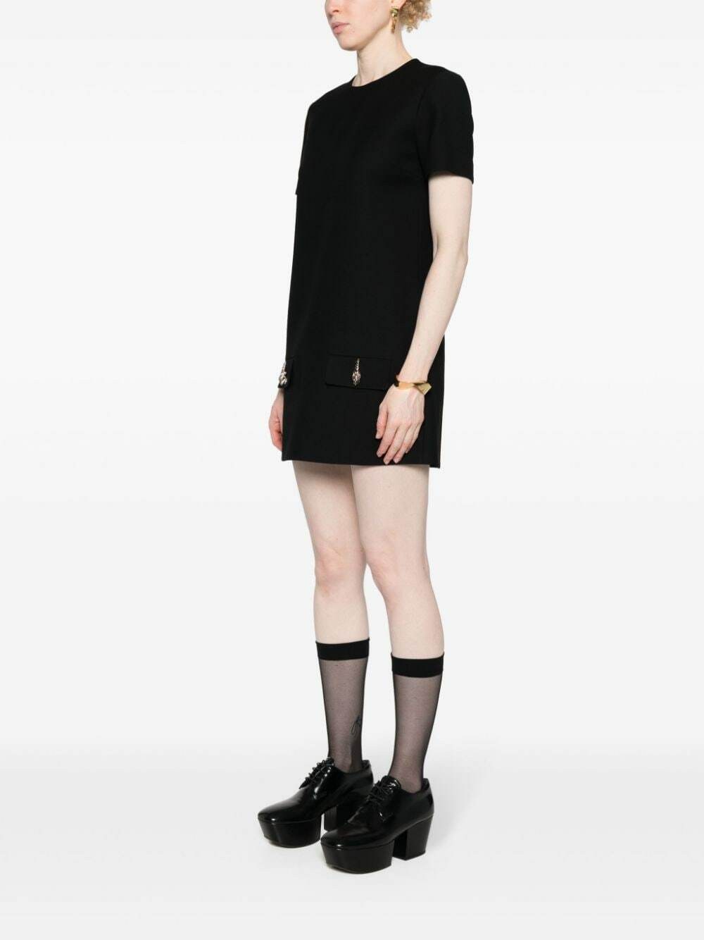 GUCCI - Wool And Silk Blend Mini Dress Gucci