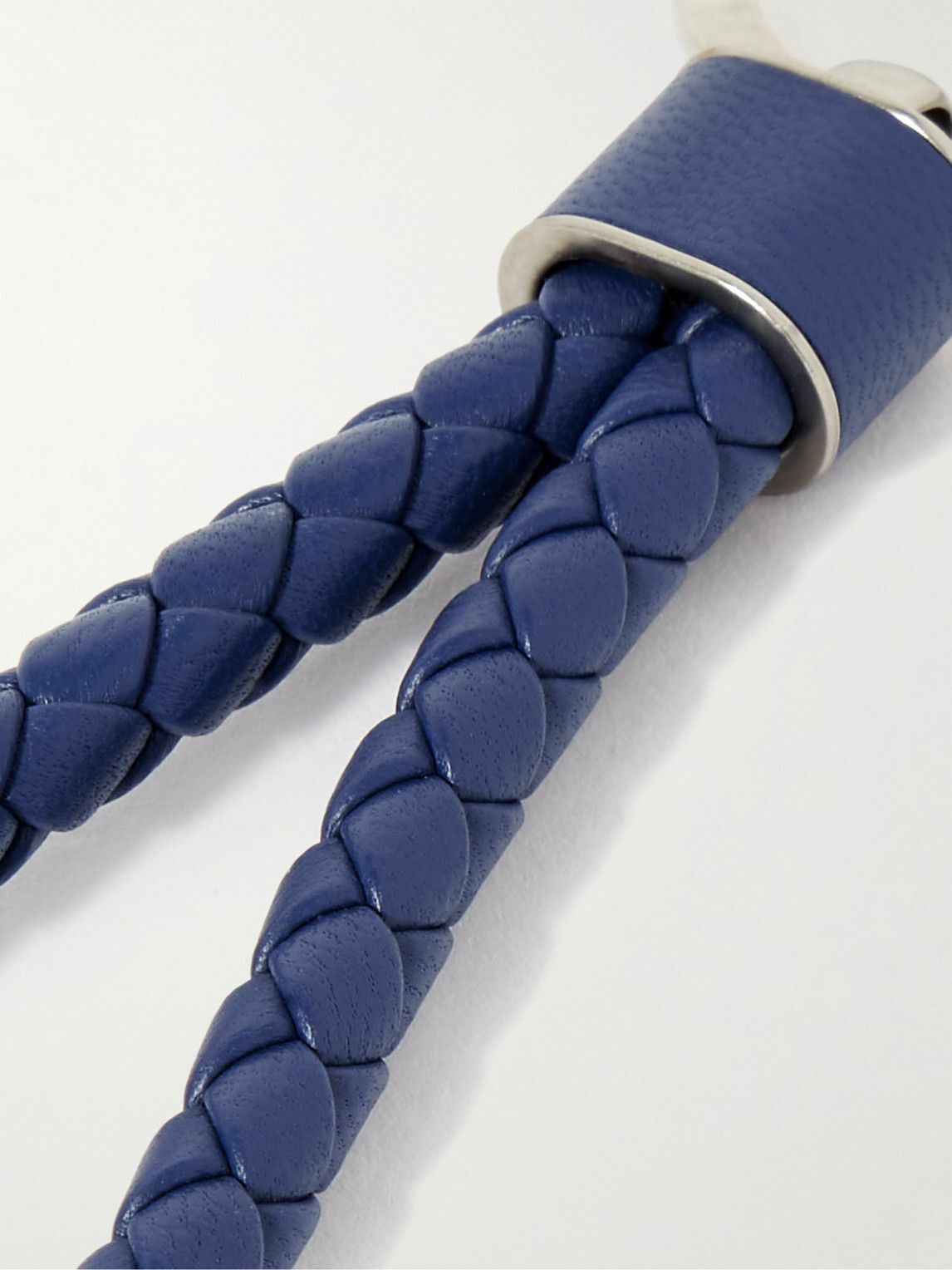 Bottega Veneta - Silver-Tone and Braided Leather Key Fob Bottega Veneta
