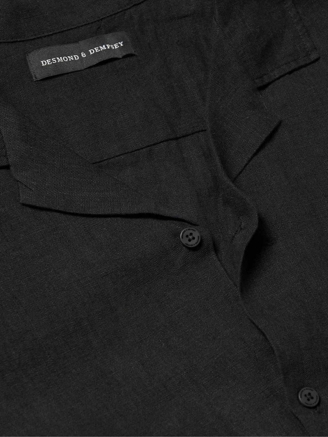 Desmond & Dempsey - Linen Pyjama Set - Black Desmond & Dempsey