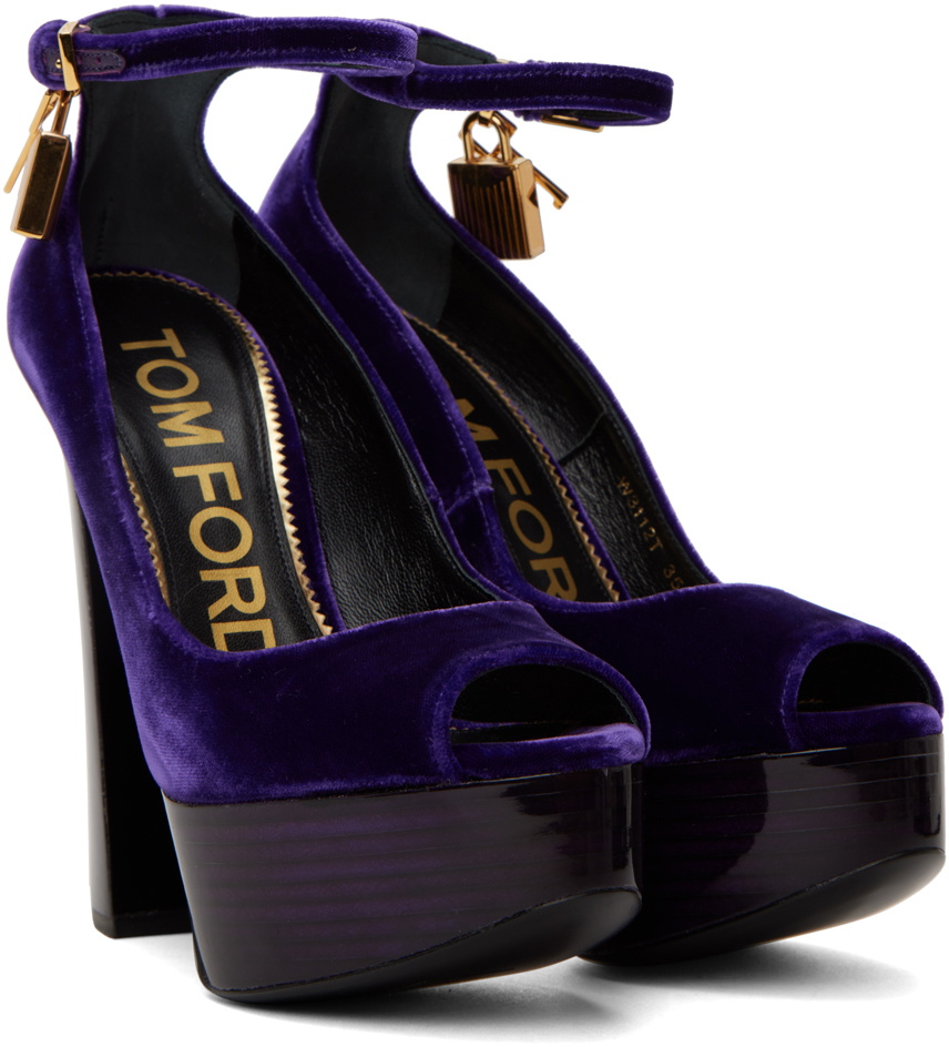 TOM FORD Purple Peep Toe Platform Heeled Sandals TOM FORD
