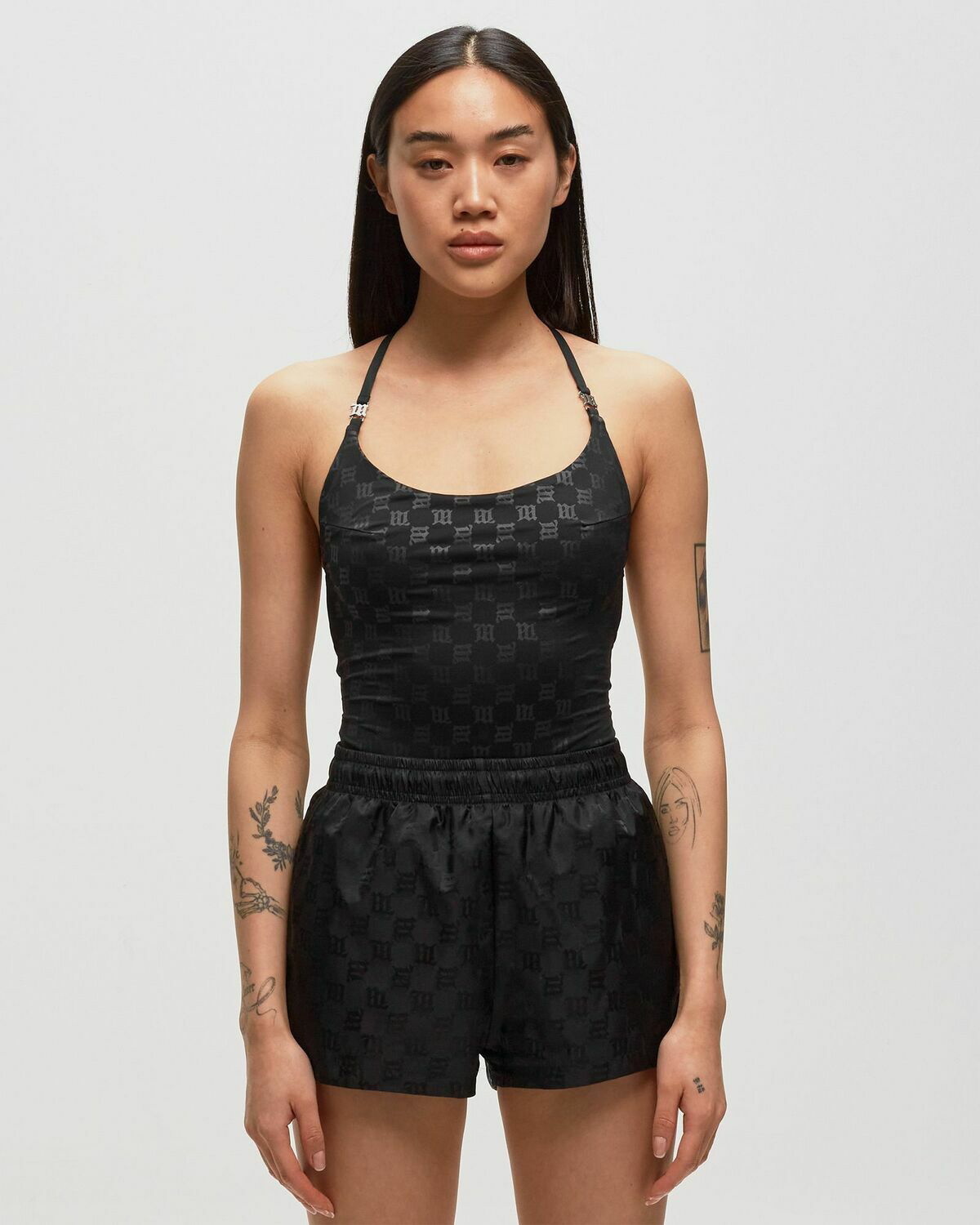 Misbhv Swim Monogram Signature One Piece Black Swimwear MISBHV