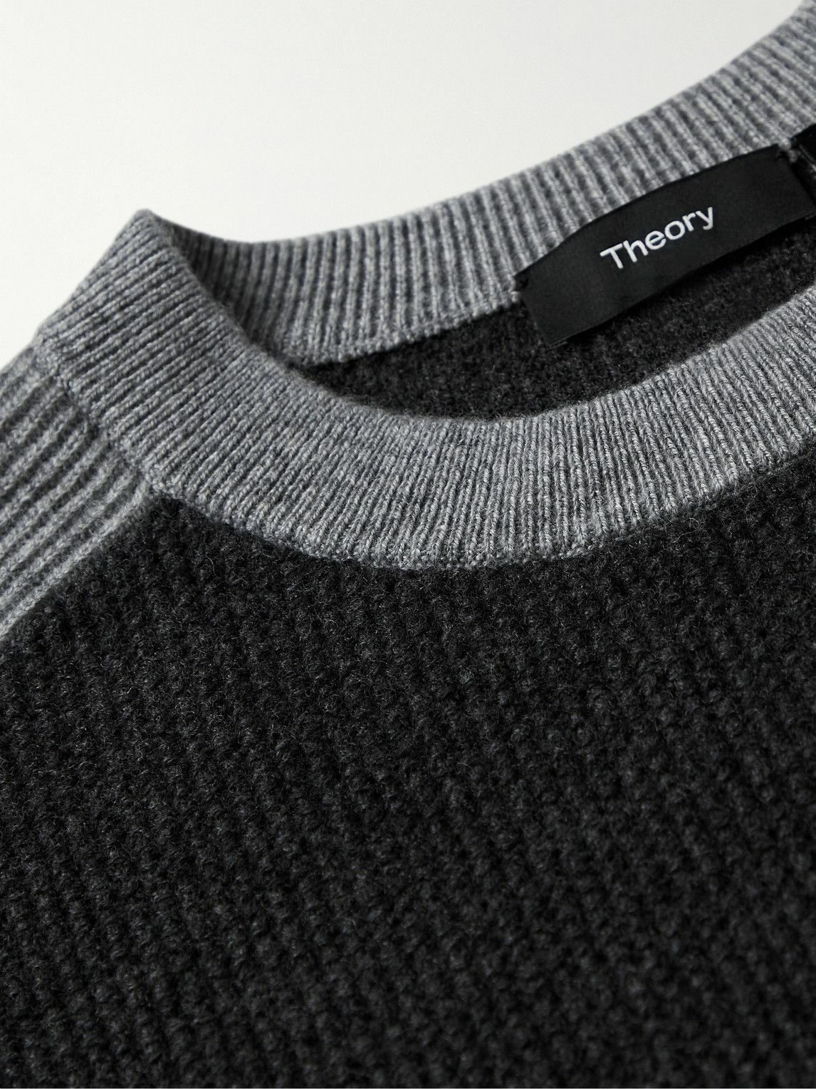 Theory - Toby Ribbed Wool-Blend Sweater - Gray Theory