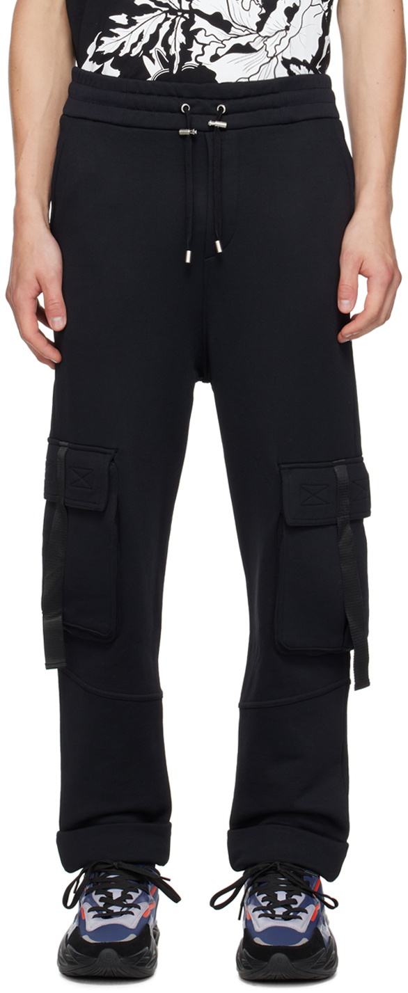 Balmain Black Drawstring Cargo Pants Balmain