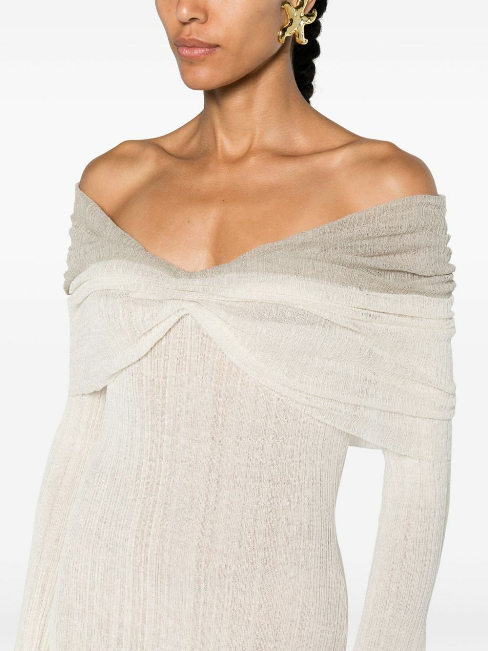 Aya Muse Grey Joysa Off-Shoulder Gown Aya Muse