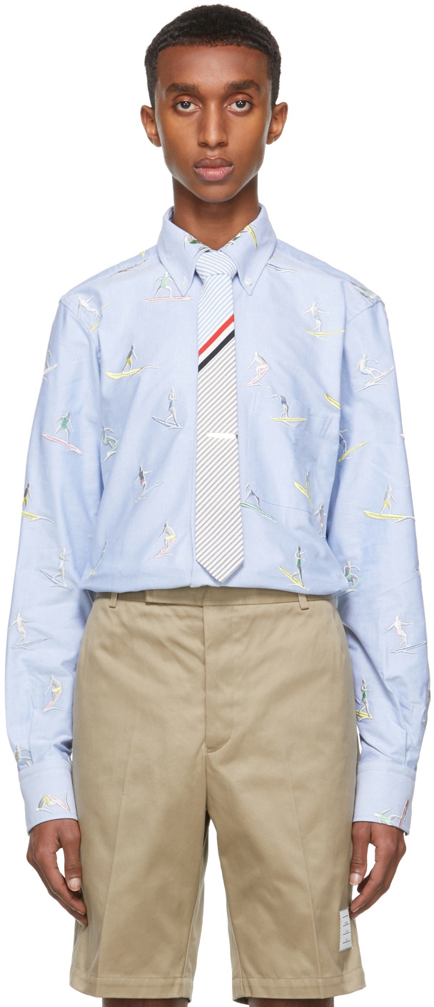 Thom Browne Blue Surfer Icon Classic-Fit Shirt Thom Browne