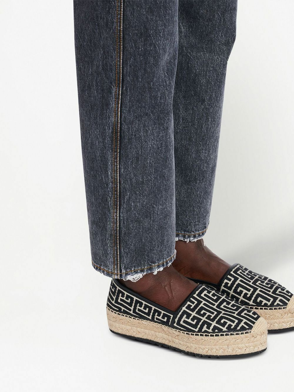 Balmain Brown Geometric Logo Pattern Espadrilles Balmain