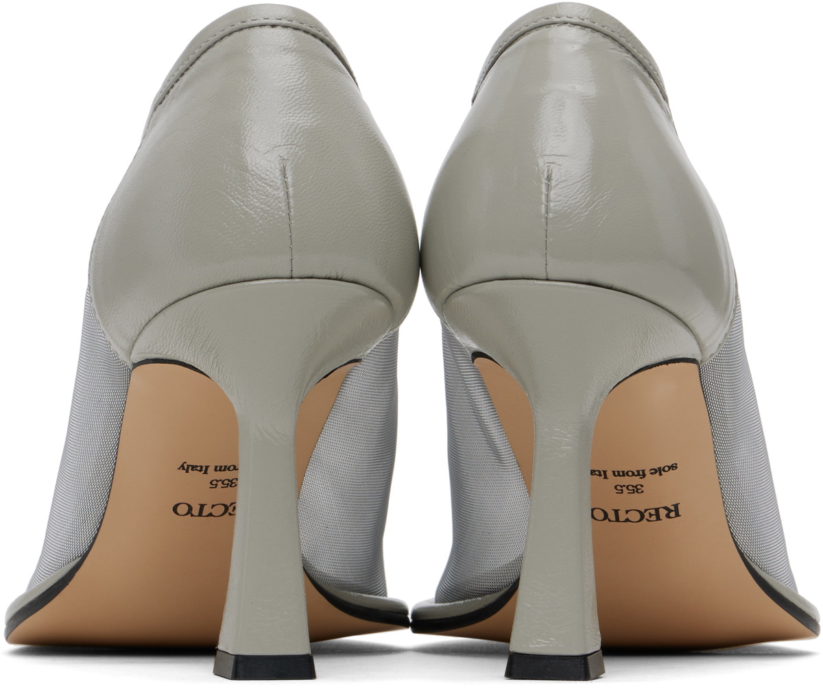 RECTO Gray Poppy Rounded Toe Heels Recto