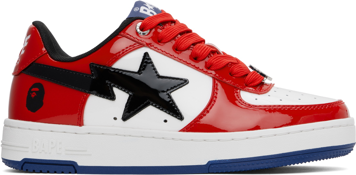 BAPE Red & White 'BAPE' STA # 1 Sneakers A Bathing Ape
