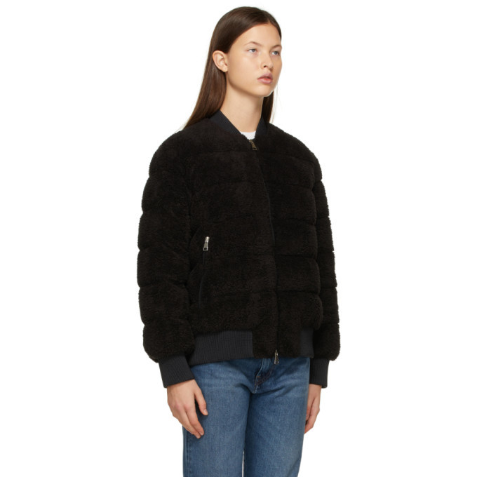 Moncler Black Down Algedi Bomber Jacket Moncler