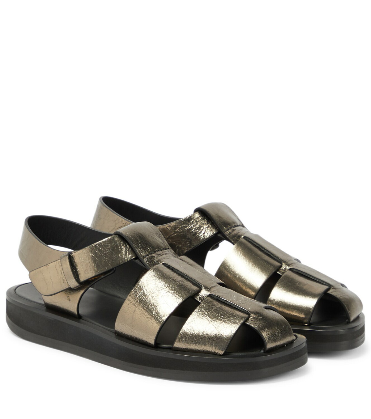 The Row - Fisherman metallic leather sandals The Row