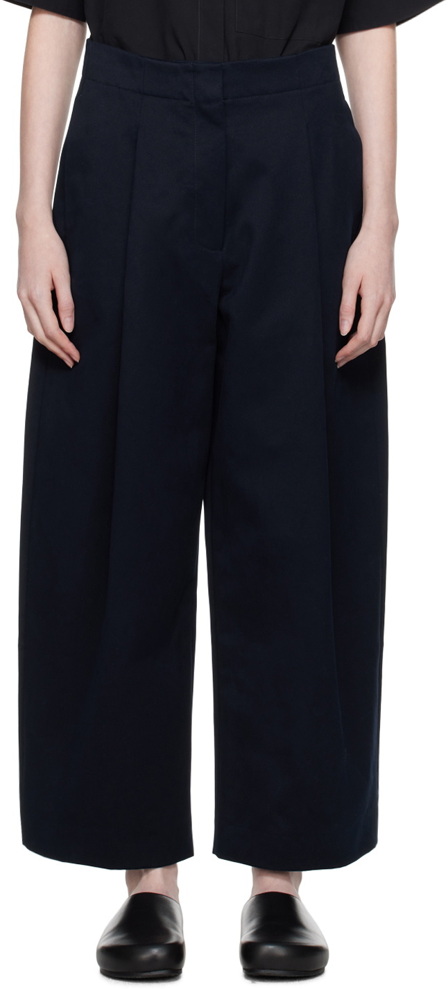 Studio Nicholson Navy Dordoni Trousers Studio Nicholson