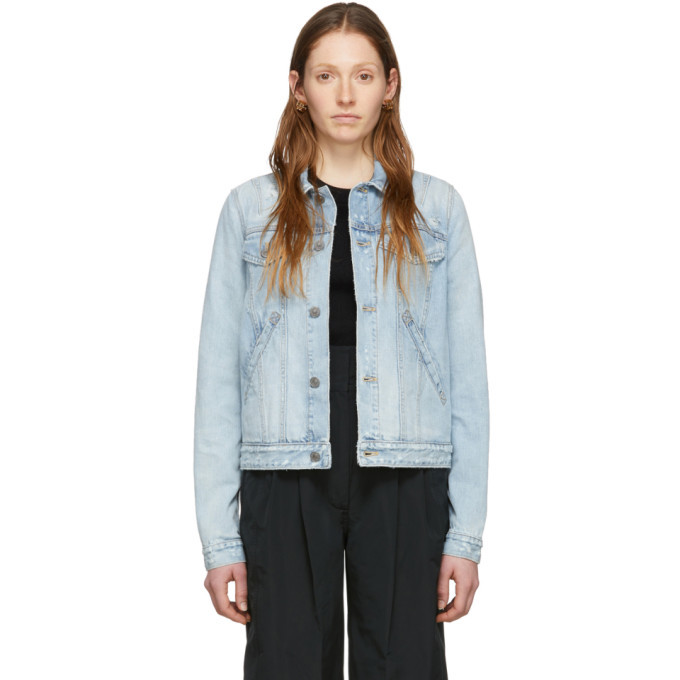 Givenchy Blue Denim Stamped Logo Regular-Fit Jacket Givenchy