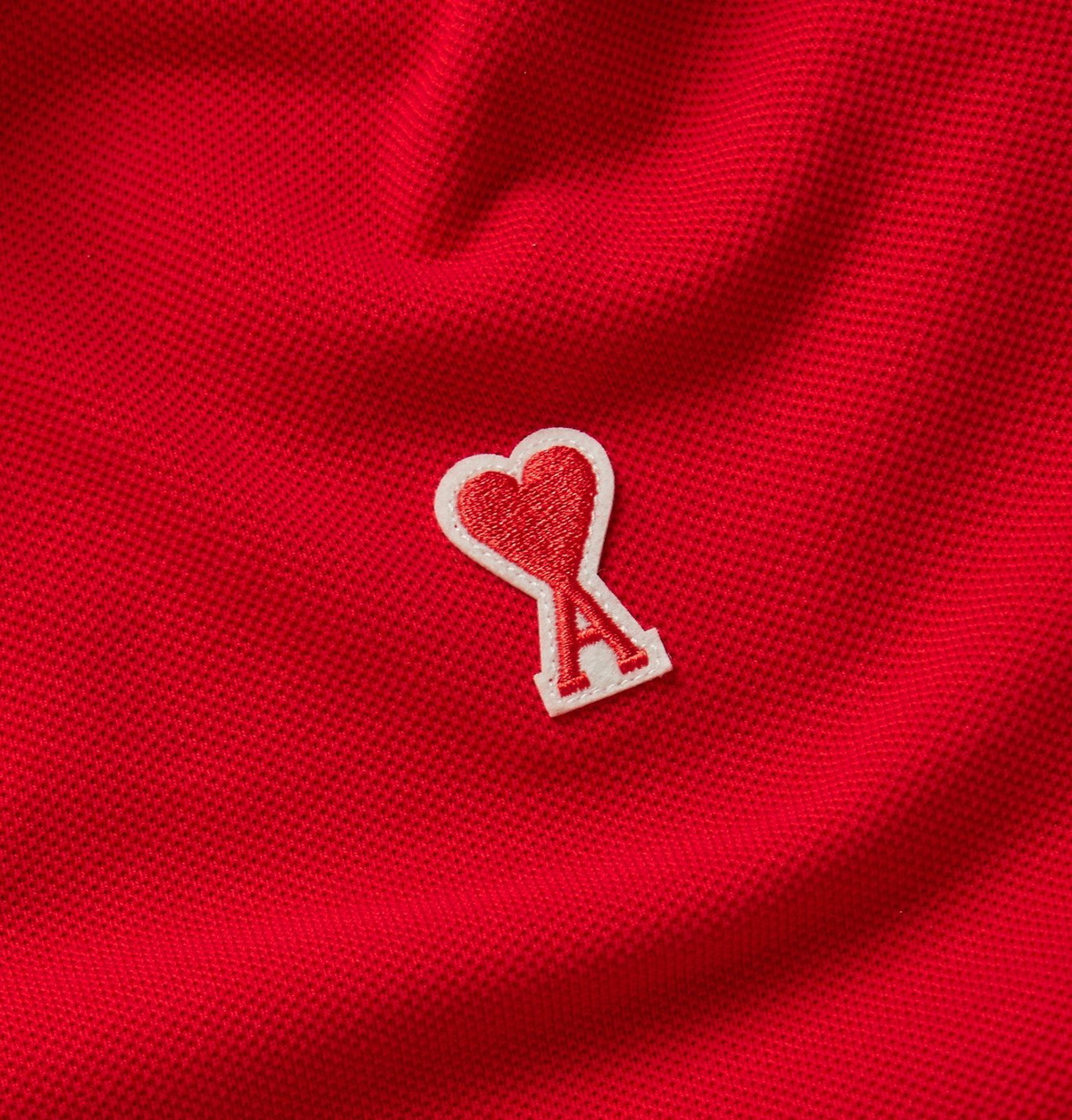AMI - Logo-Appliquéd Cotton-Jersey Polo Shirt - Red AMI