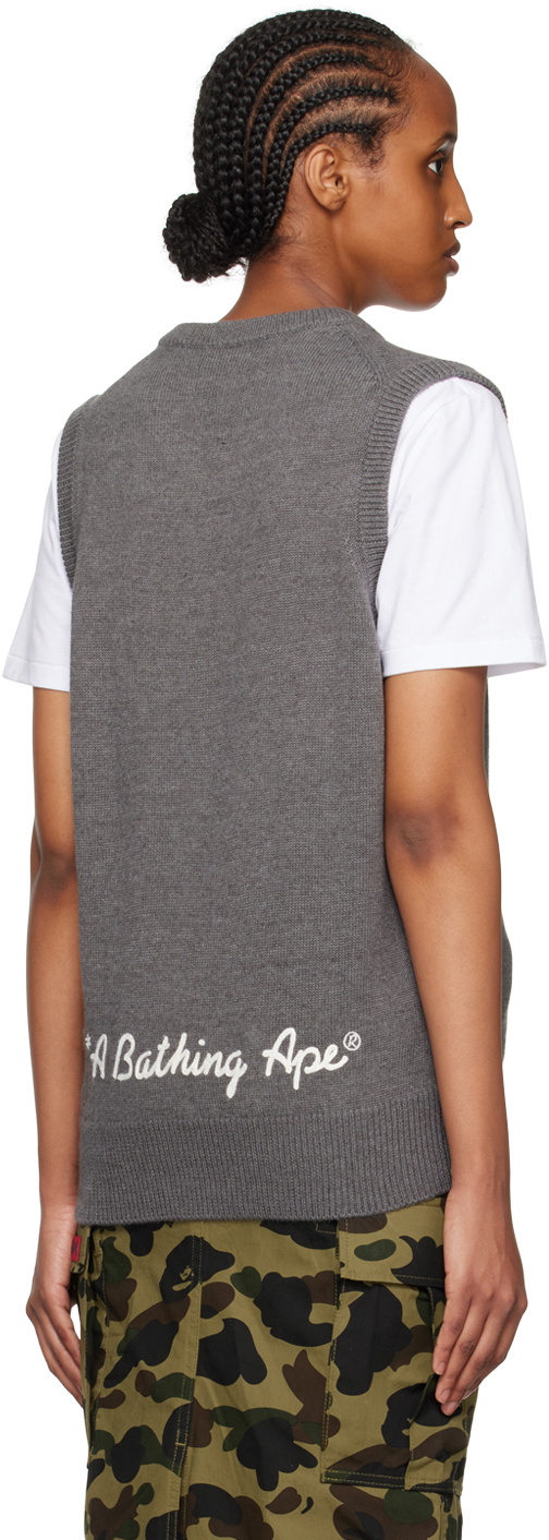 BAPE Gray Ape Head One Point Vest A Bathing Ape