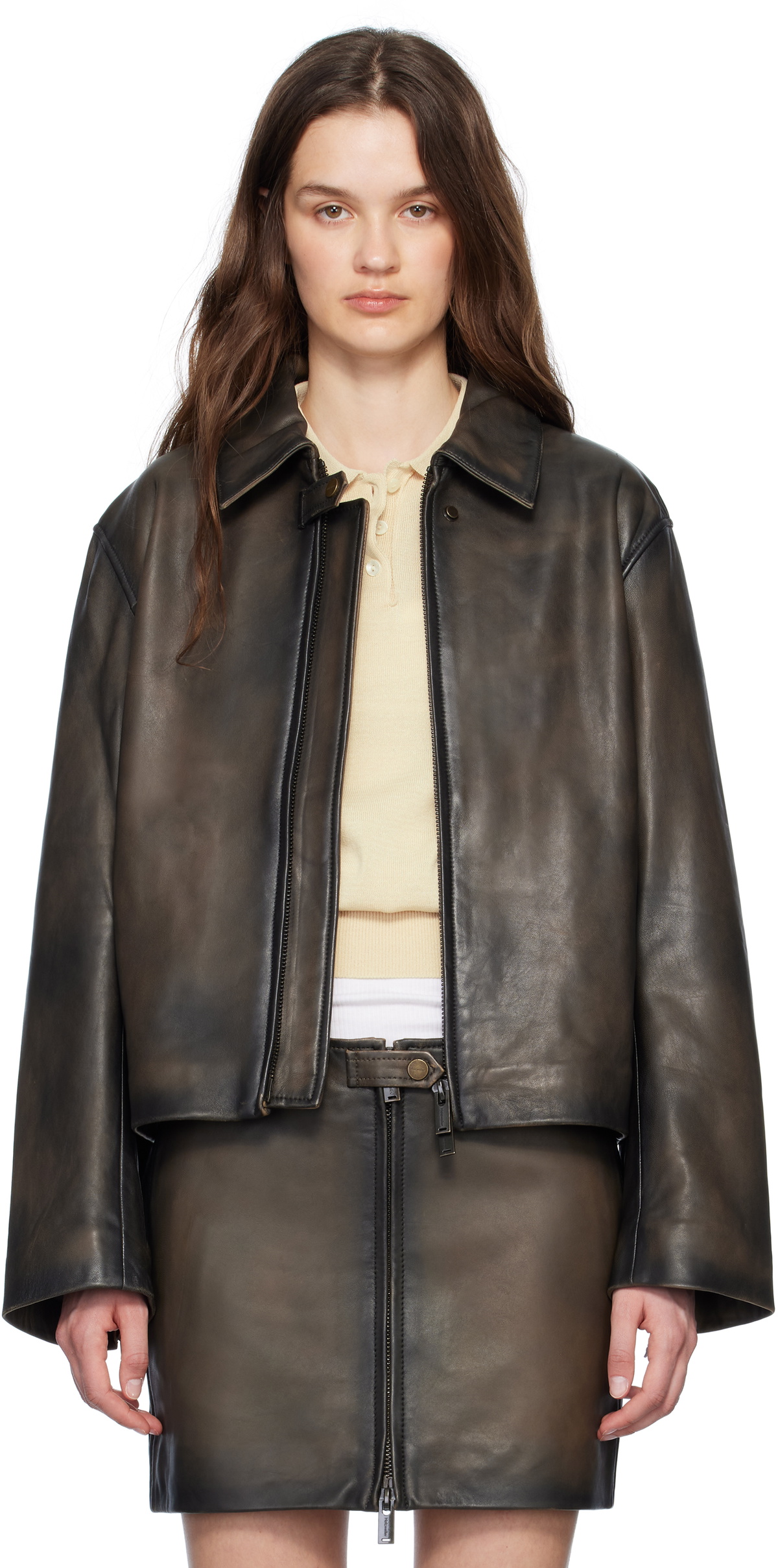 Holzweiler Brown Cia Leather Jacket Holzweiler