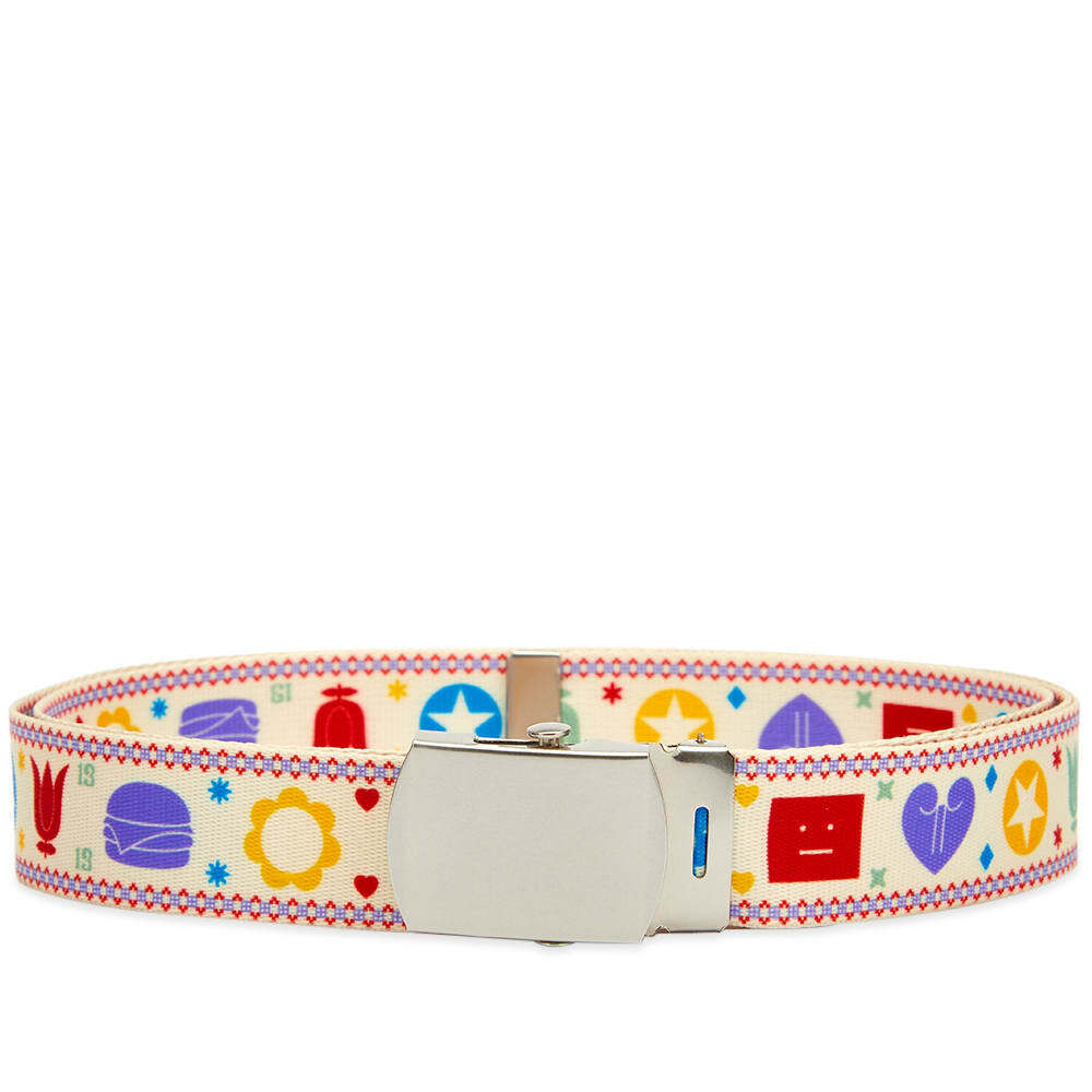 Acne Studios Women's Ayani Folklore Face Belt in Off White Acne Studios