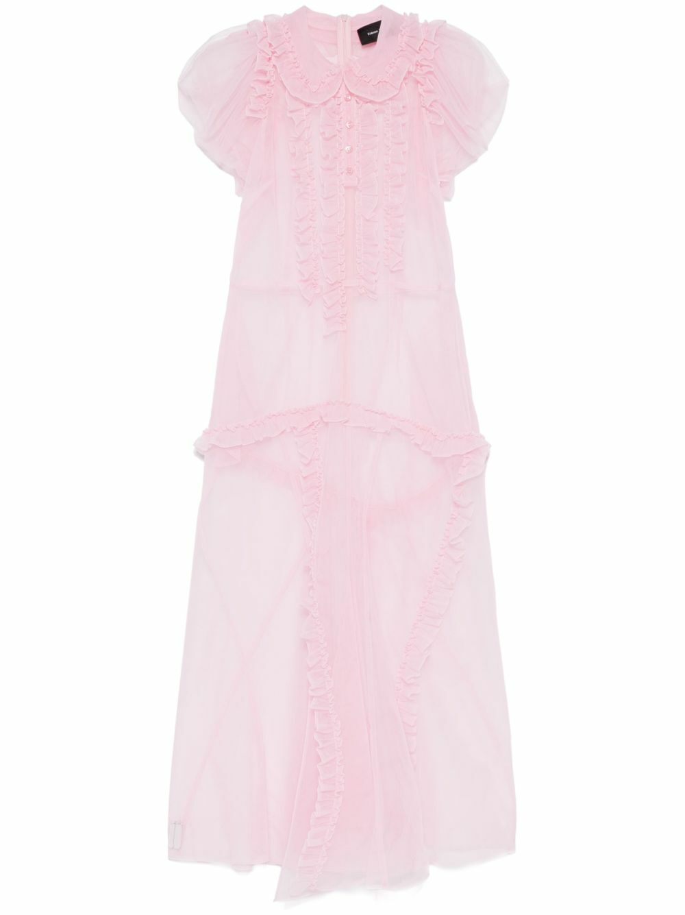 Simone Rocha Pink Sheer Tulle Midi Dress Simone Rocha