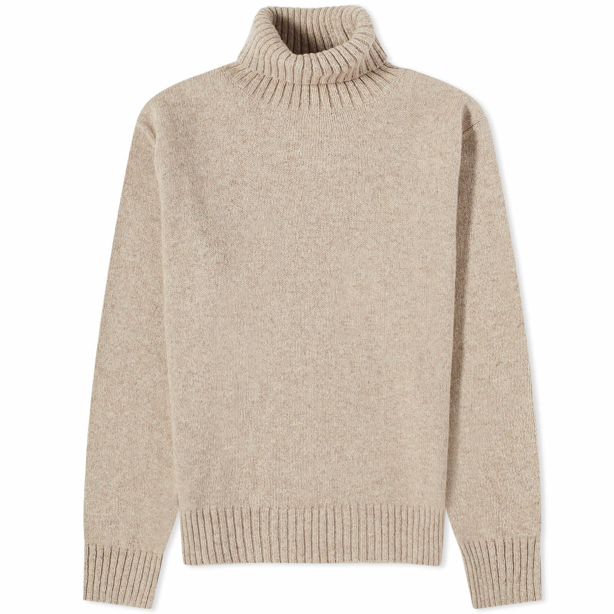 Universal Works Men's Eco Wool Roll Neck Knit in Oatmeal Universal Works